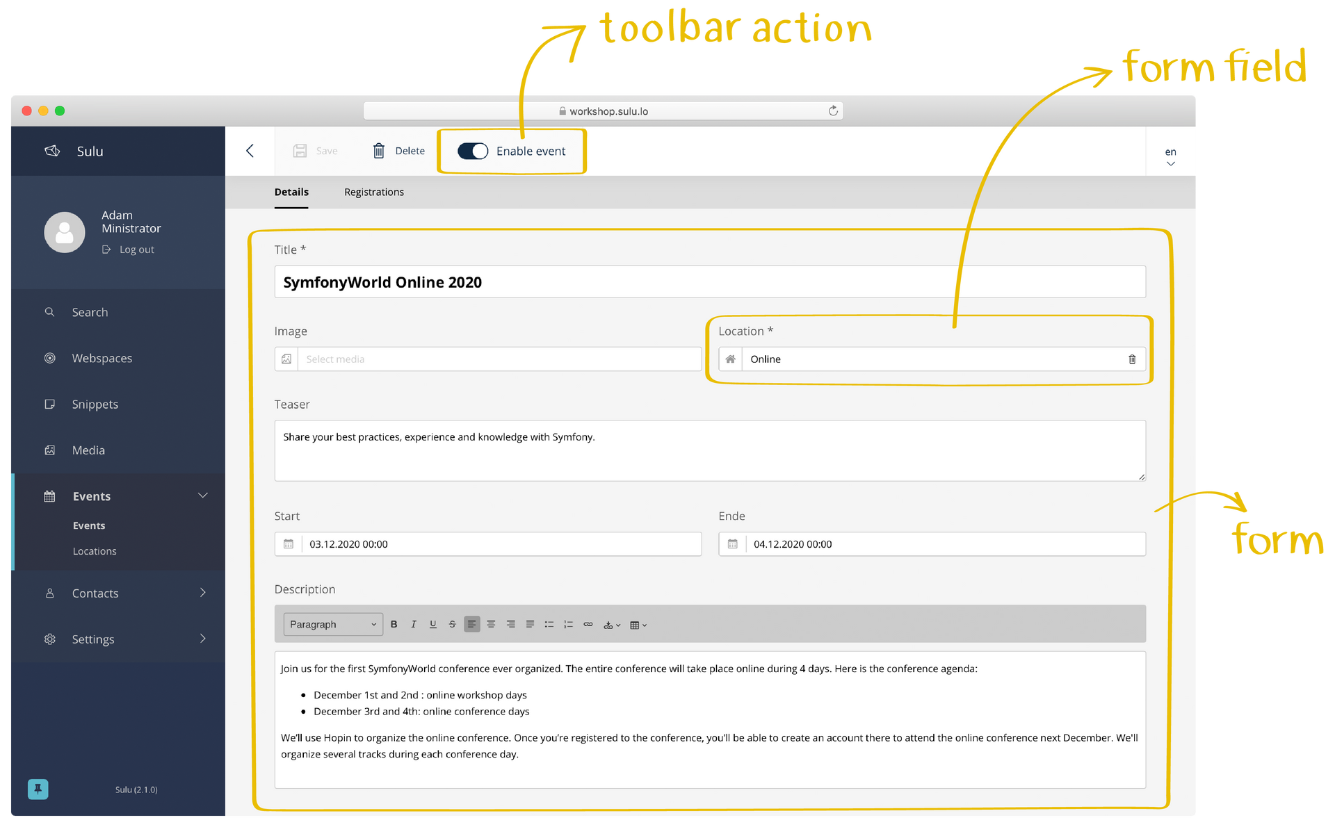 Leverage Sulu's admin UI for Symfony applications - Sulu